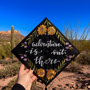 Embroidered Sunflower Graduation Cap Topper Graduation Cap - Etsy