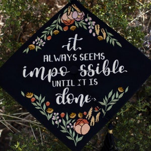 Embroidered Boho Graduation Cap Topper | Grad Cap Decoration Topper ...