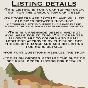 Embroidered Boho Graduation Cap Topper | Grad Cap Decoration Topper ...