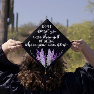 Embroidered Lavender Graduation Cap Topper | Grad Cap Decoration Topper ...