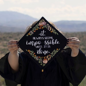 Embroidered Boho Graduation Cap Topper | Grad Cap Decoration Topper ...