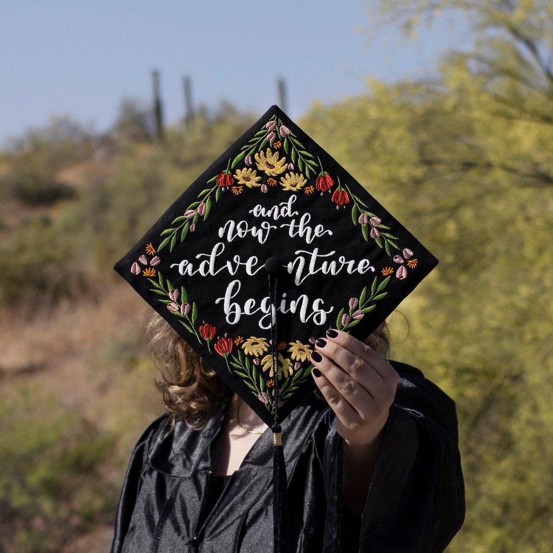 Custom Embroidered Graduation Cap Topper | Personalized Grad Cap ...