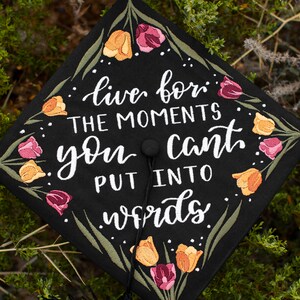 Embroidered Tulip Graduation Cap Topper | Graduation Cap Decoration ...