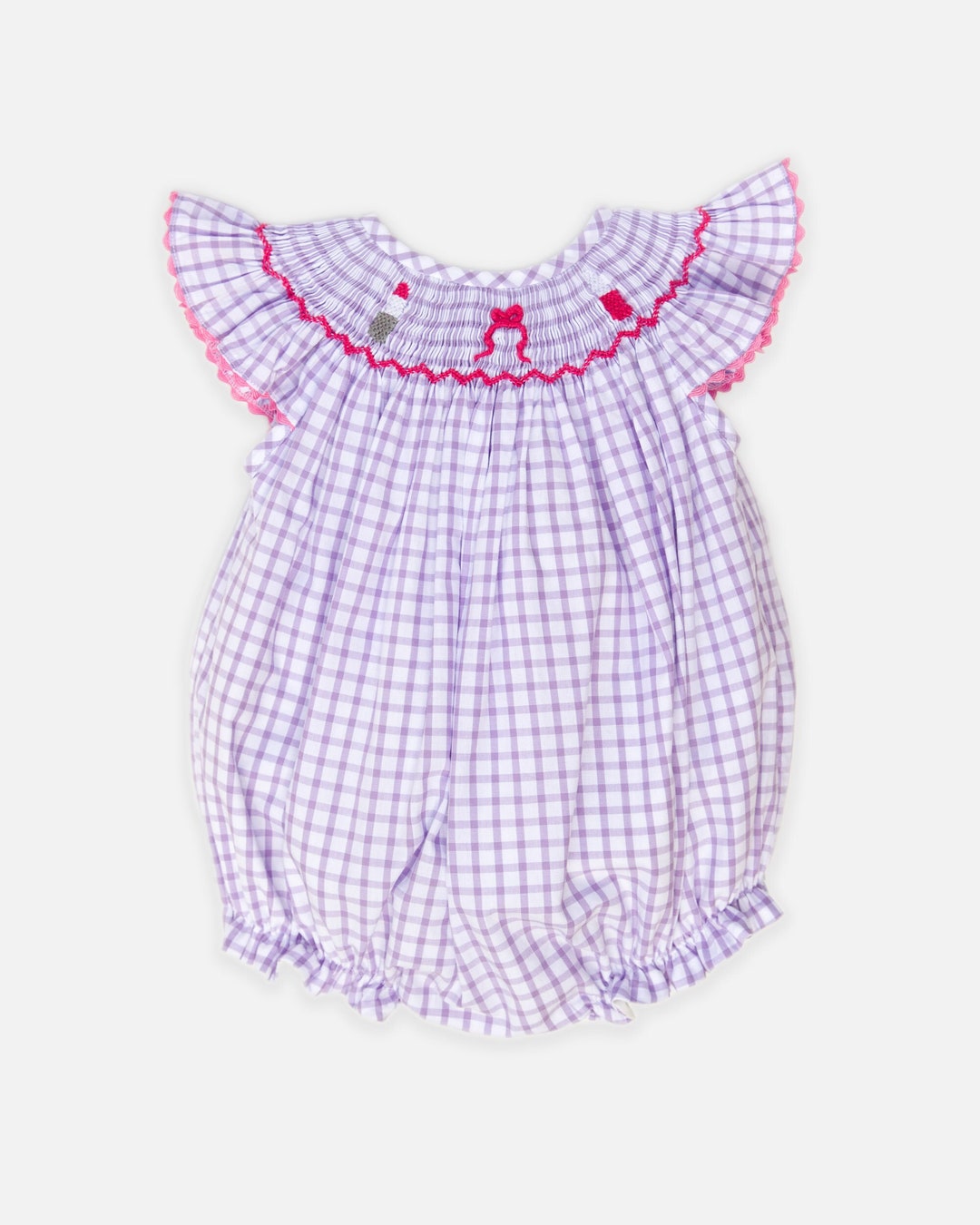 Hand Smocked Baby Bubble: Lavender Gingham, Makeup Design - Etsy