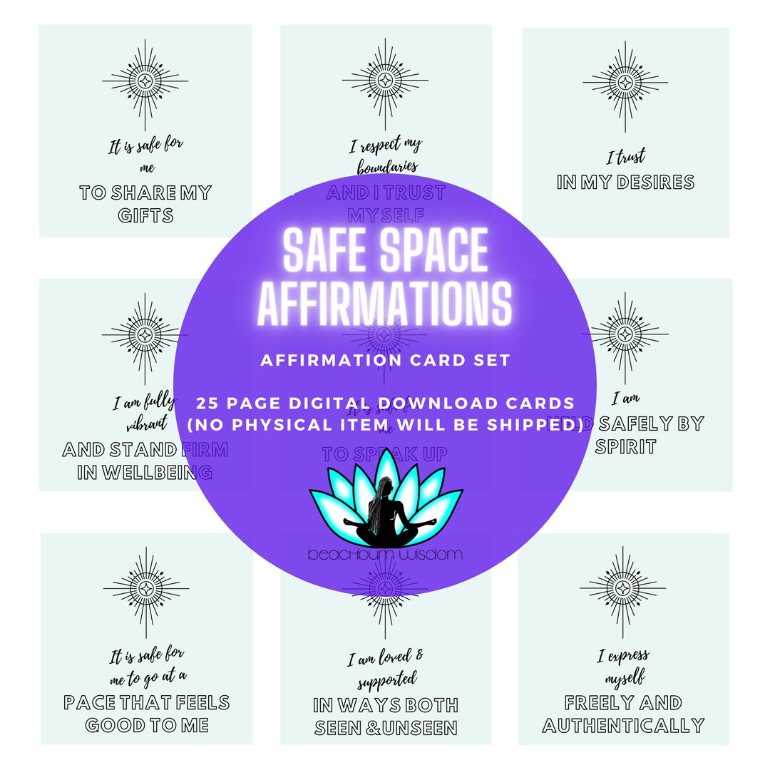 Safe Space | Affirmation Cards | Affirmation Card Printables ...