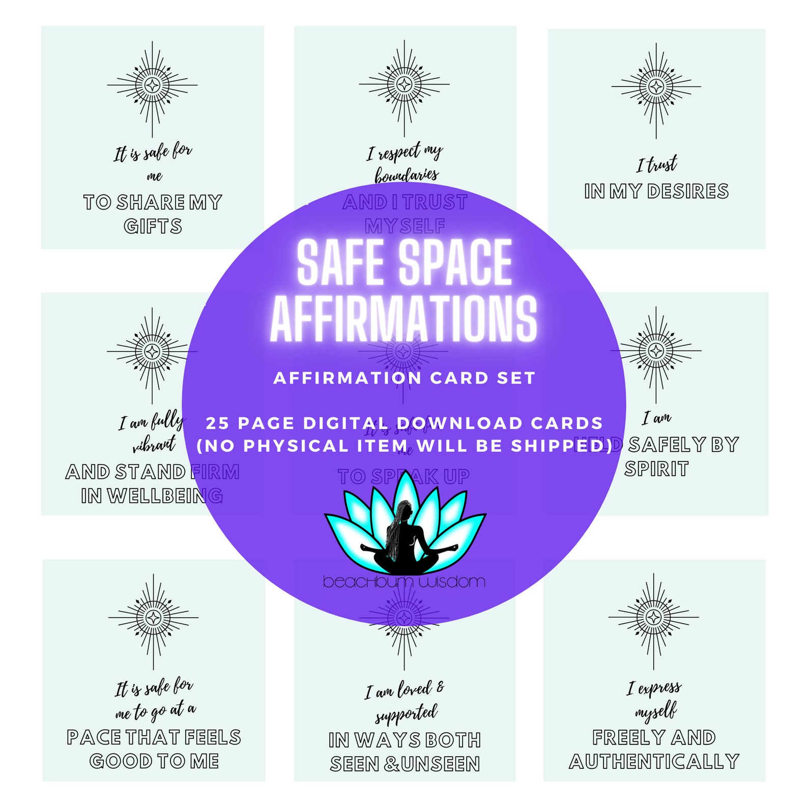 Safe Space | Affirmation Cards | Affirmation Card Printables ...