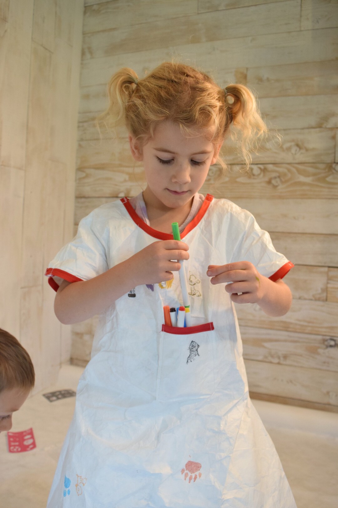 The Doodle Gown - the Washable, Reusable Art Smock Kids Can Draw On - Etsy