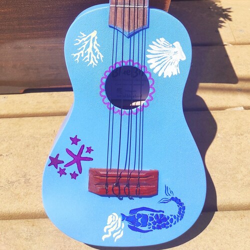Ukulele With Hand-painted Tiki Island Design Around Sides - Etsy