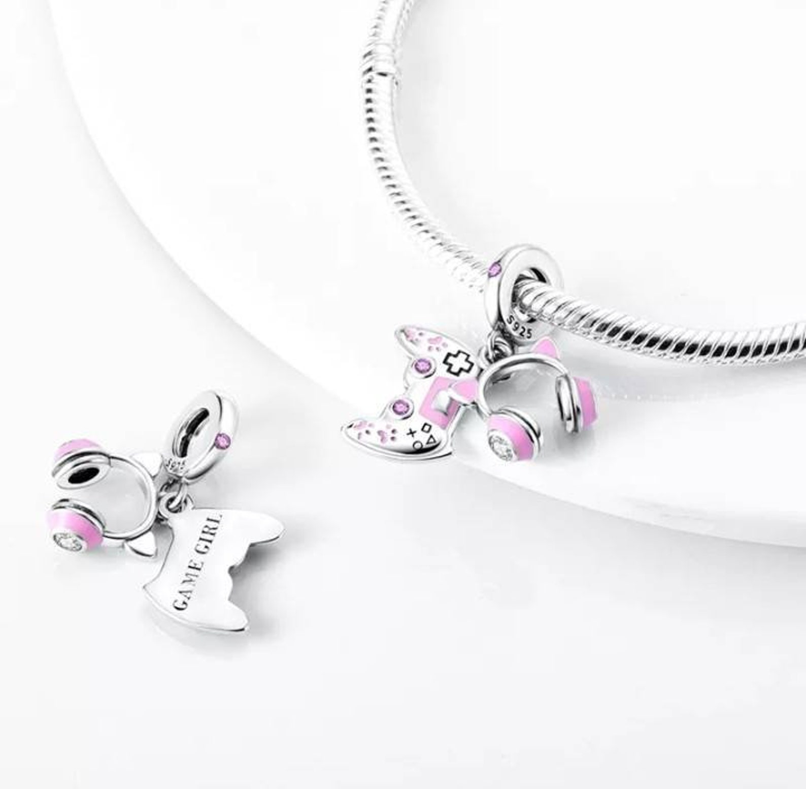 Christmas Game Girl Game Set Control With Headset Charm S925 - Etsy