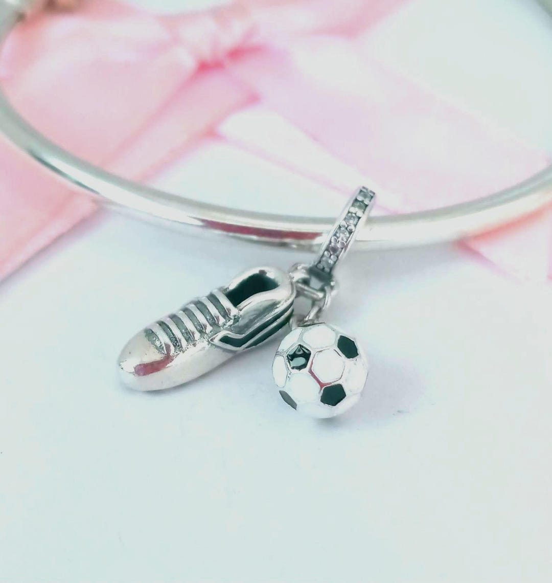 Charm for Pandora 3D Soccer Ball & Cleat S925 Sterling Silver ...