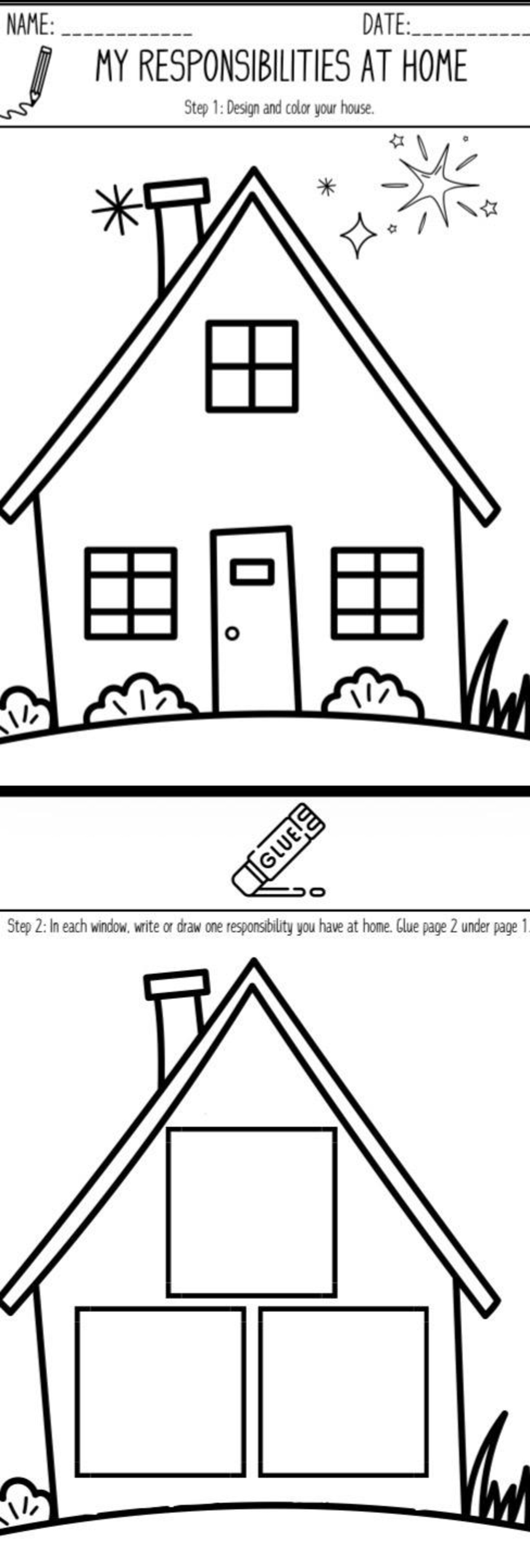 Responsibilities at Home Worksheet - Etsy