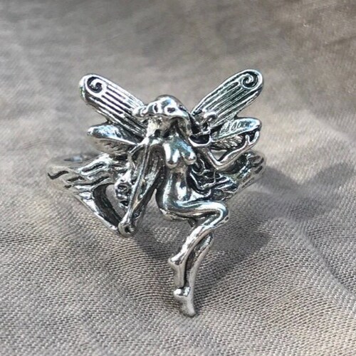 Fairy Elf Ring STERLING SILVER 925 Butterfly Angel Wings - Etsy