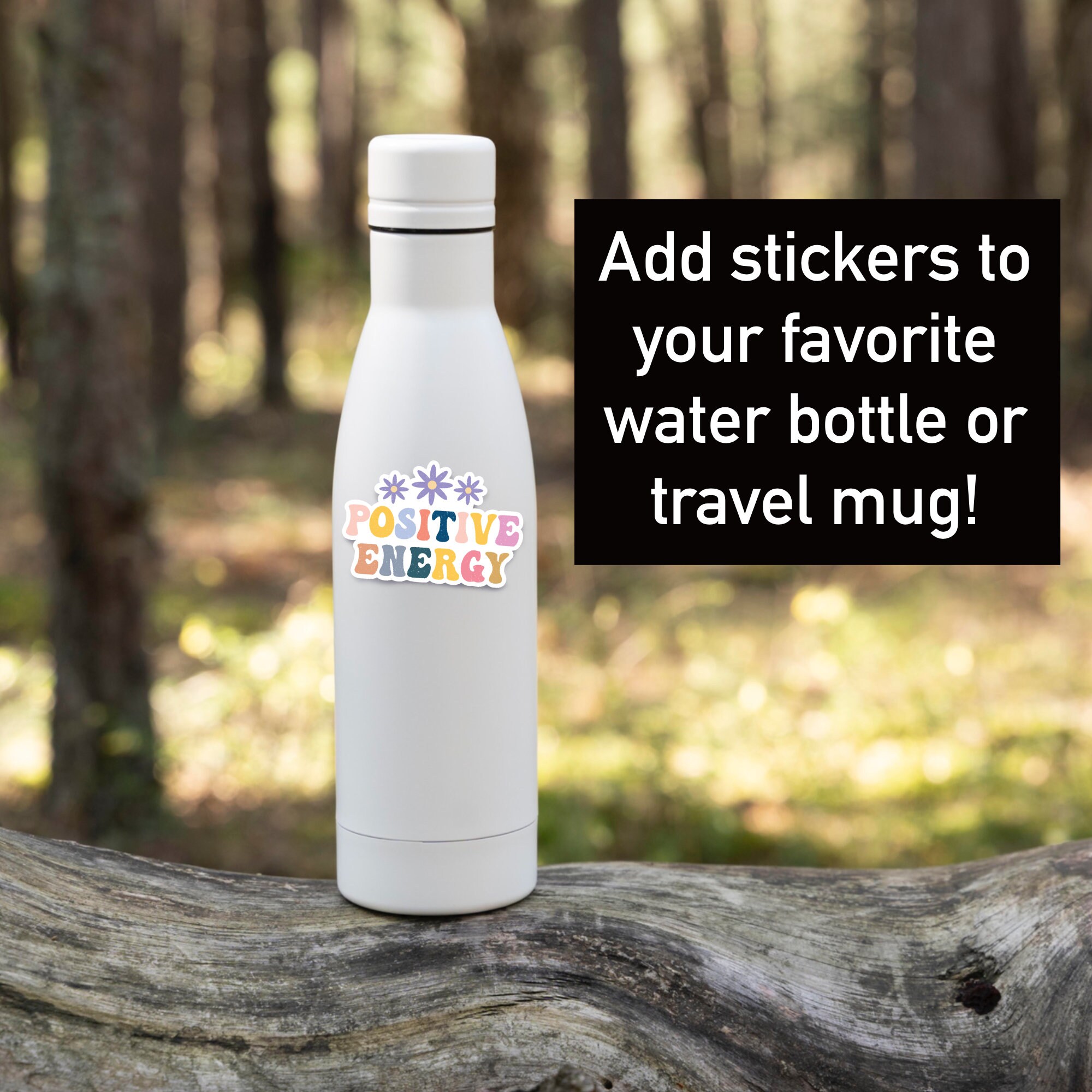 Positive Energy | Decide the Vibes | Manifesting | Water Bottle Sticker ...