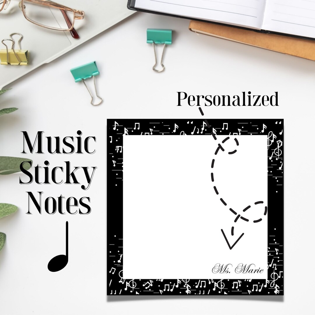 Personalized Music Sticky Notes, Musician, Music Teacher, Piano Teacher ...