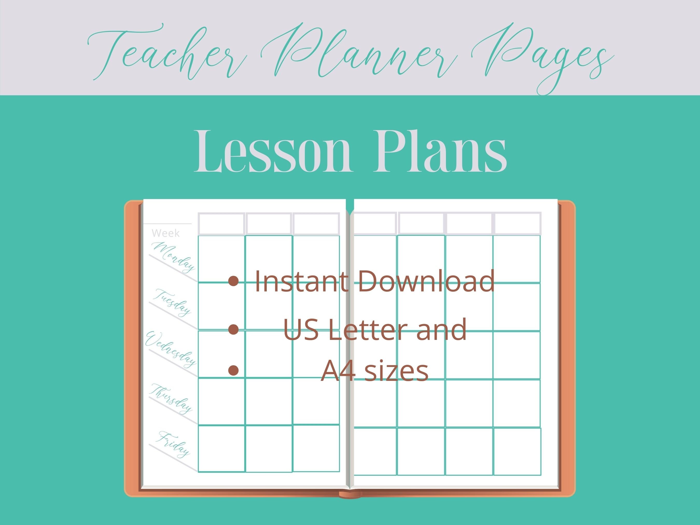 Teacher Printable Planner, Lesson Plans, Yearly Overview, Academic ...