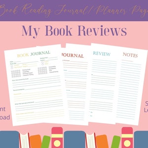 Book Reading Journal Bundle, Book Reviews, Reading Tracker, Reading ...