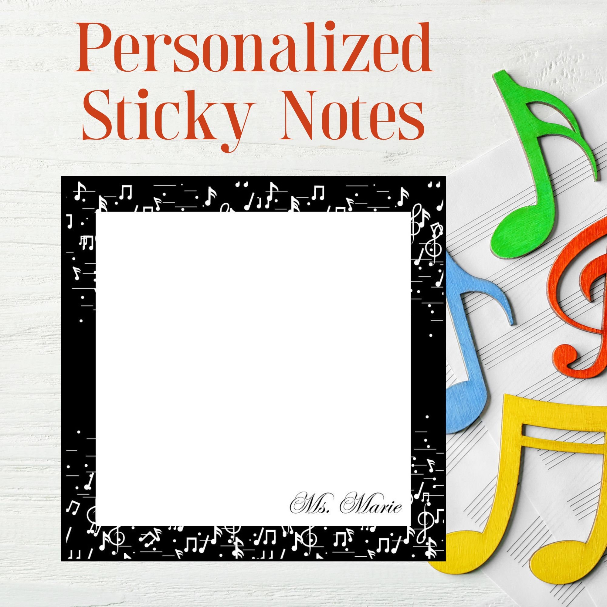 Personalized Music Sticky Notes, Musician, Music Teacher, Piano Teacher ...