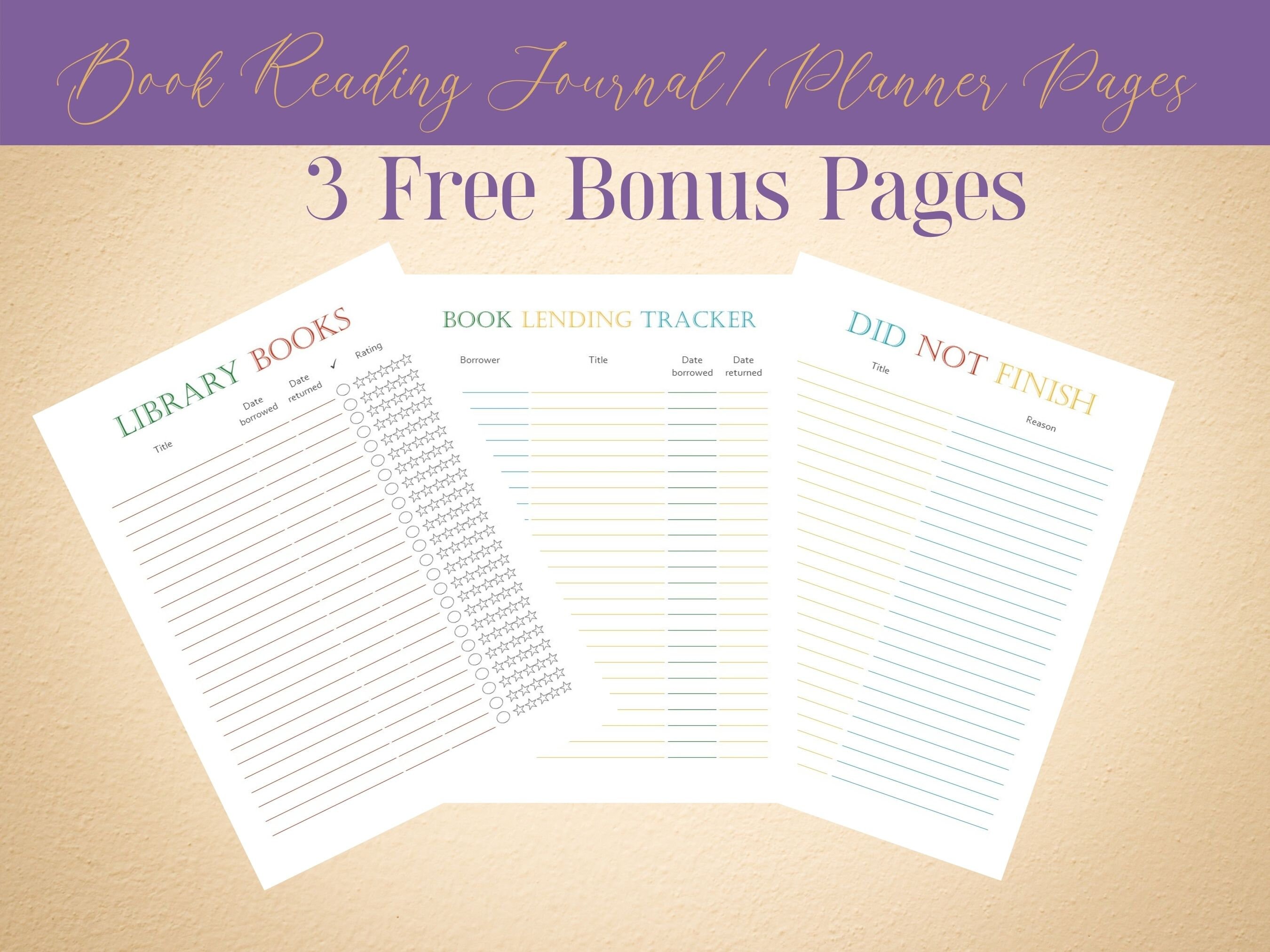 Book Reading Journal Bundle, Book Reviews, Reading Tracker, Reading ...