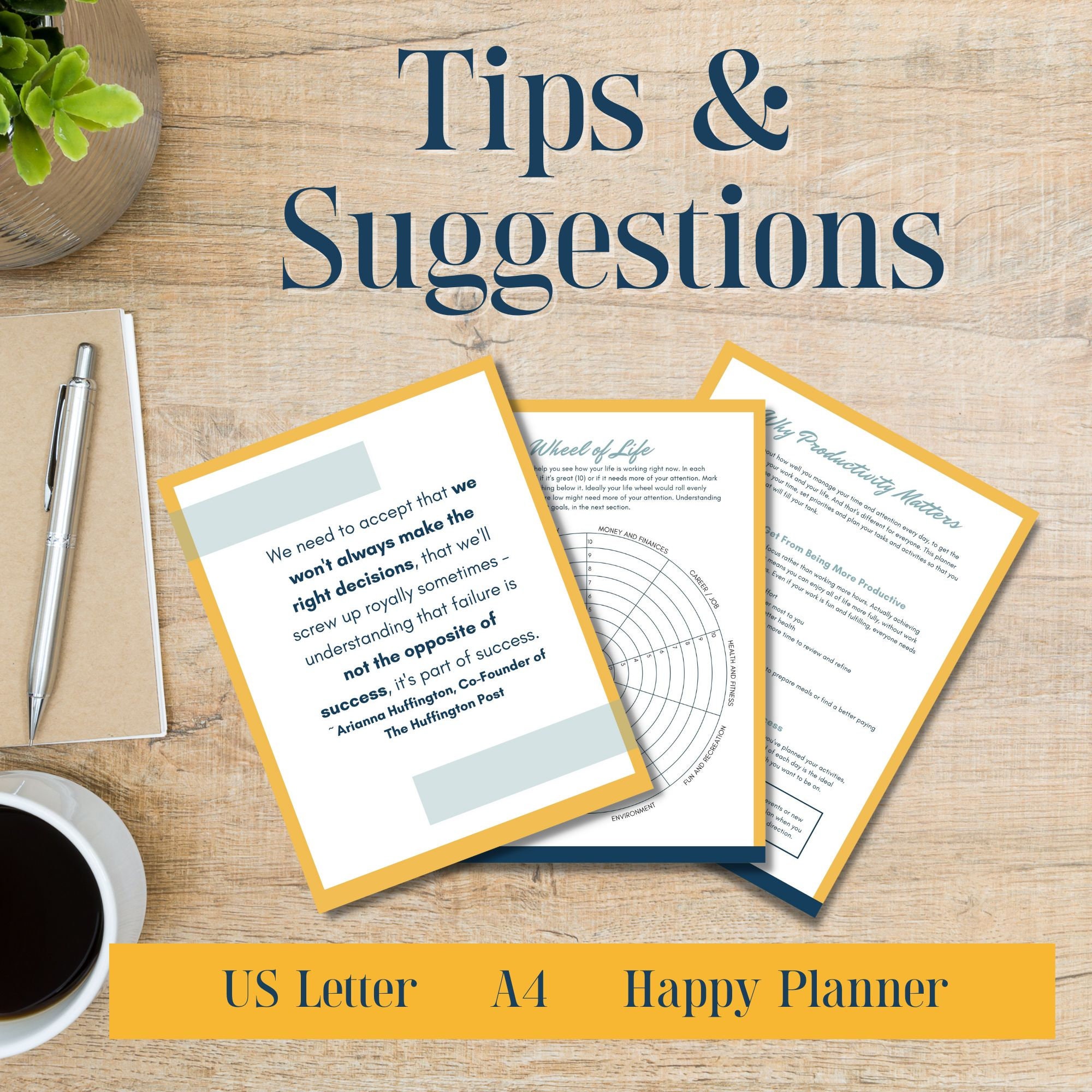 Printable Productivity Planner, Daily Pages, Monthly Pages, Weekly ...