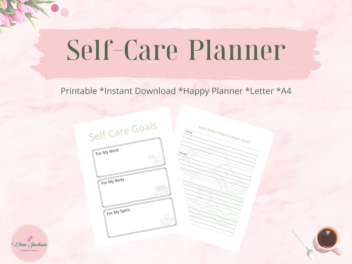 Printable Self Care Planner, Undated Monthly Calendars, Monthly Self ...
