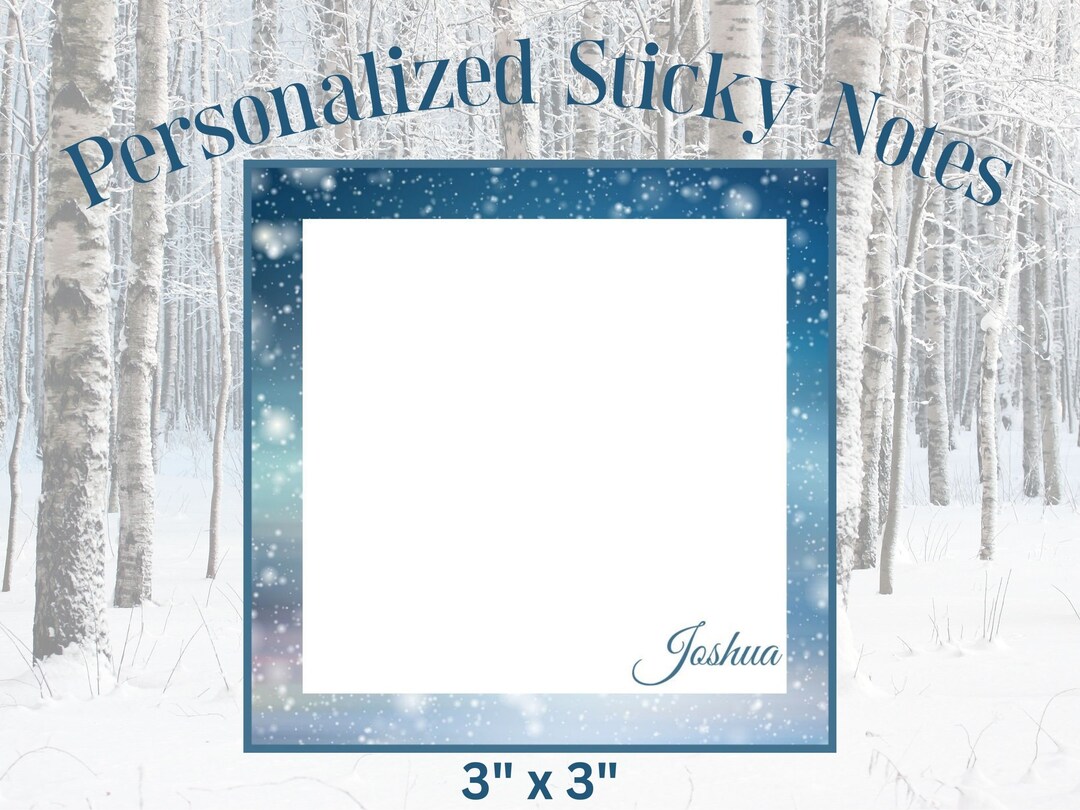 Personalized Winter Sticky Notes, Snowflake Sticky Notes, Personalized ...