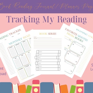 Book Reading Journal Bundle, Book Reviews, Reading Tracker, Reading ...