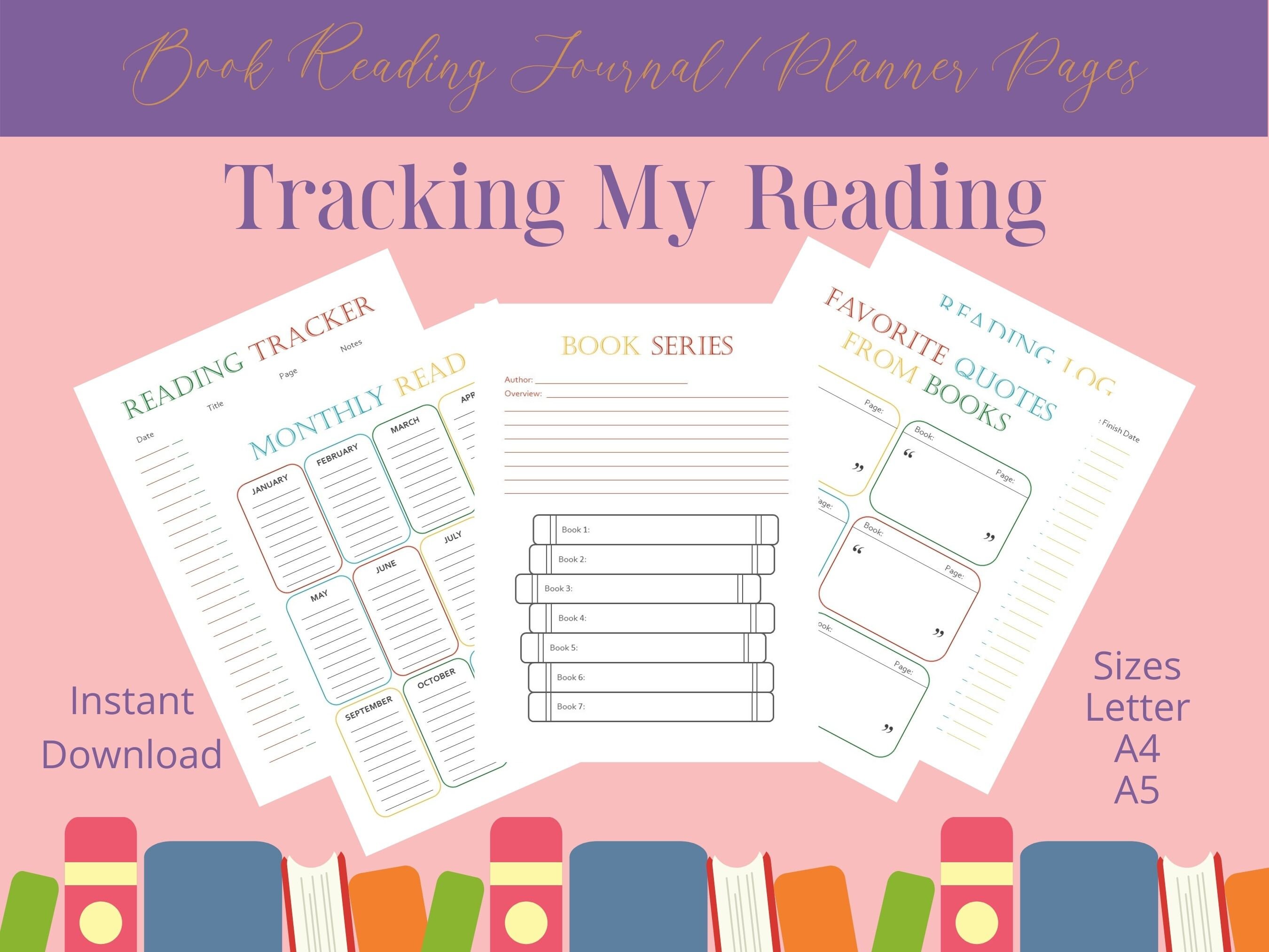 Book Reading Journal Bundle, Book Reviews, Reading Tracker, Reading ...