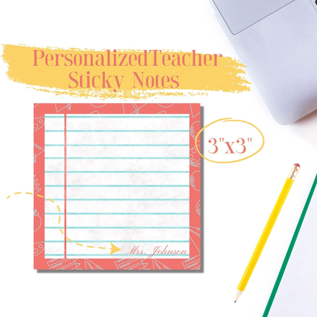 School Days Personalized Sticky Notes, Personalized Teacher Sticky ...
