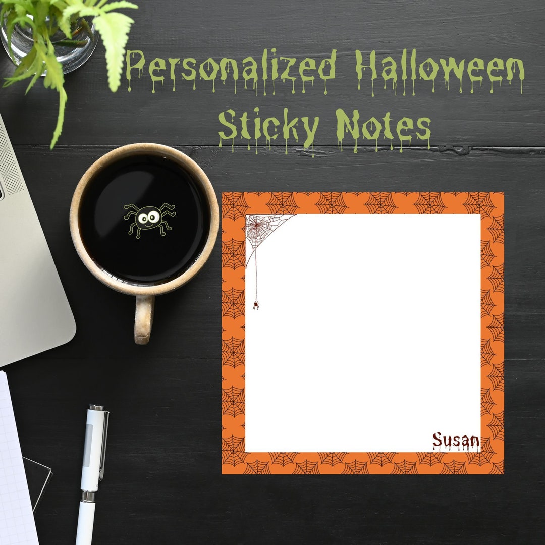 Personalized Halloween Sticky Notes, Personalized Gift, Halloween Notes ...