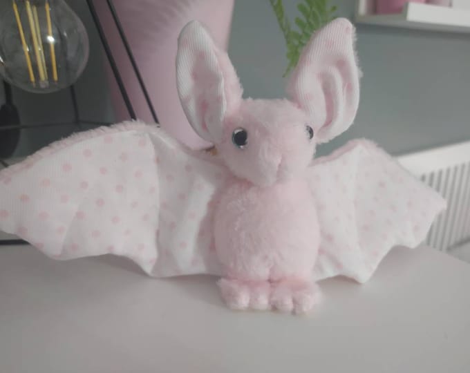 Light Pink Stars Bat Plush Stuffed Animal Softie - Etsy