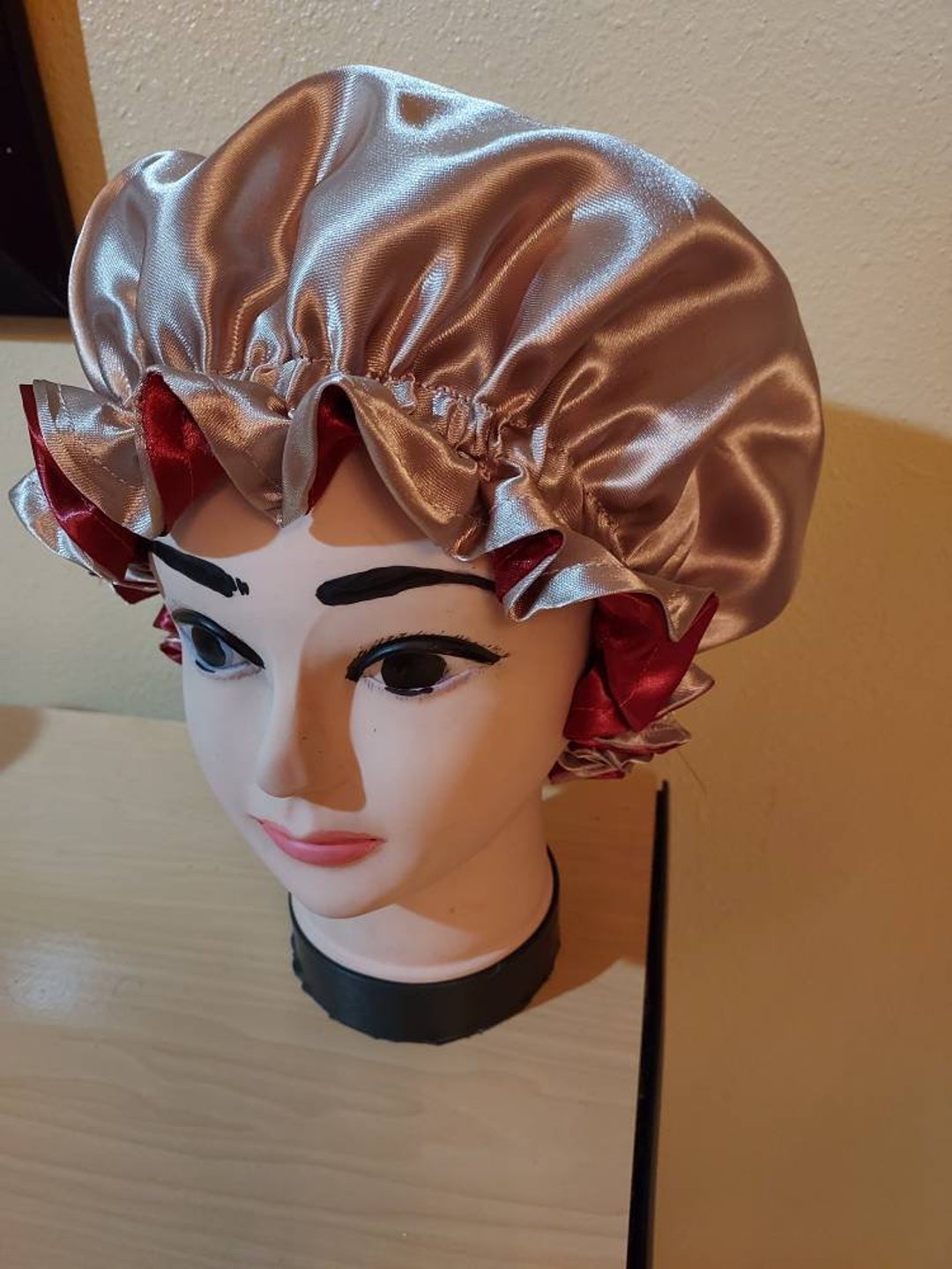 Satin Bonnet, Reversible Bonnet, Elastic Bonnet With Ruffles - Etsy