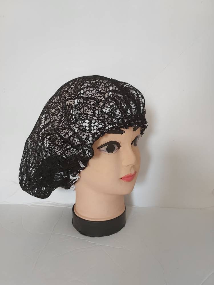 White and Black Bonnet / Satin and Mesh Bonnet / Revisable - Etsy