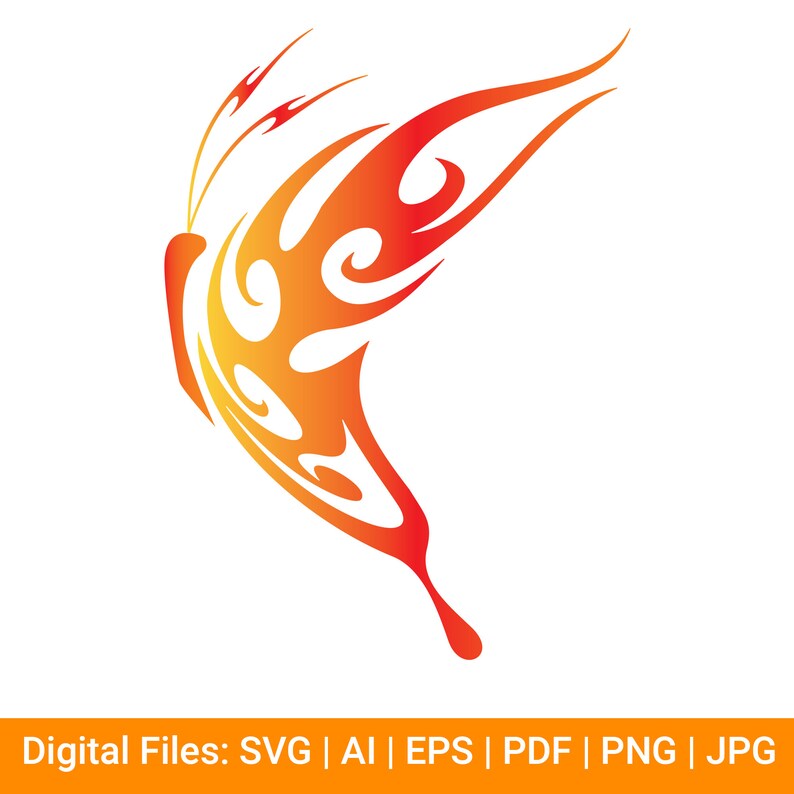 Tribal Fire Butterfly Digital Download - Etsy
