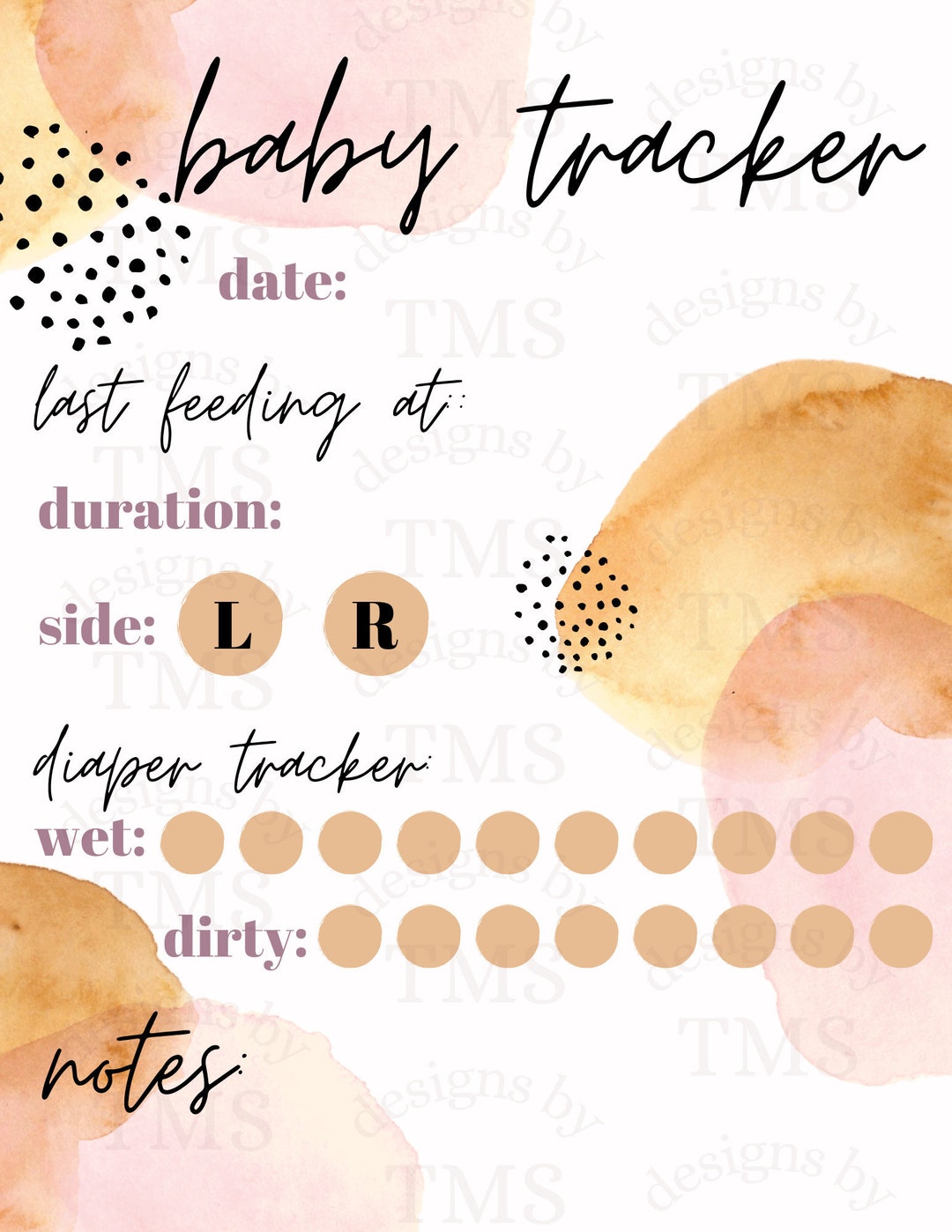 Baby Tracker Digital Download - Etsy