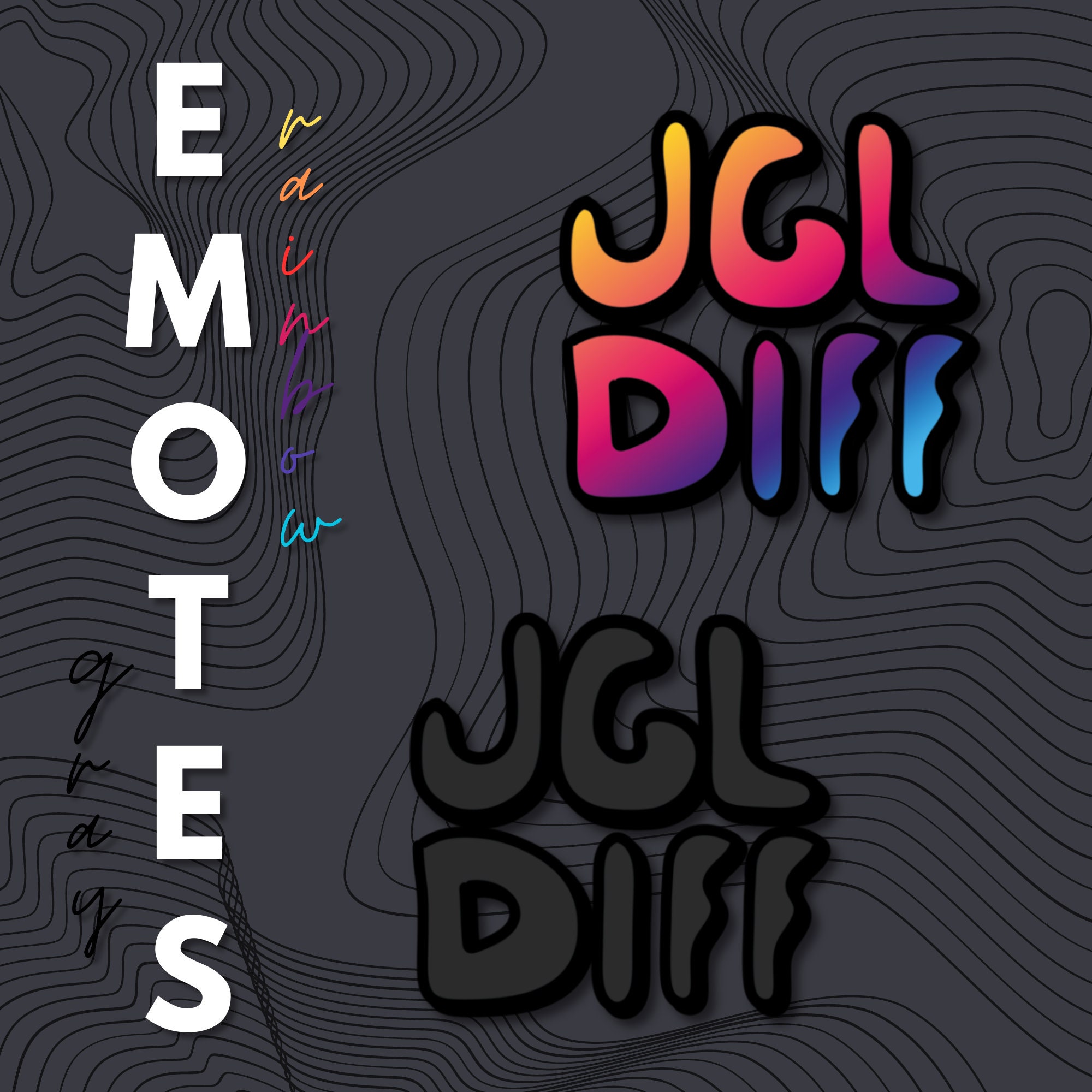 2 Jgl Diff Emotes Rainbow & Gray - Etsy Israel