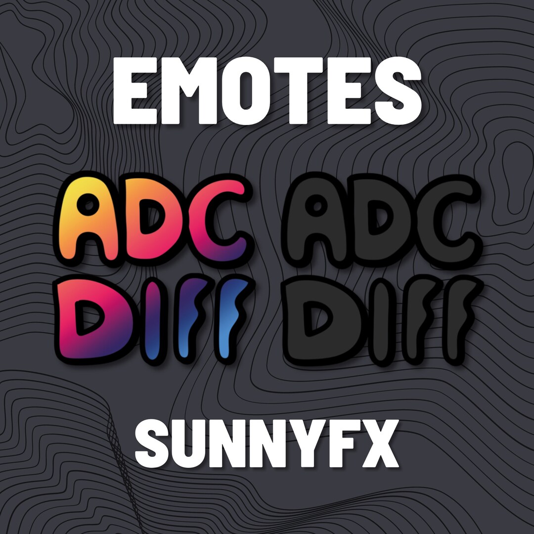 2 Adc Diff Emotes - Rainbow & Gray - Etsy