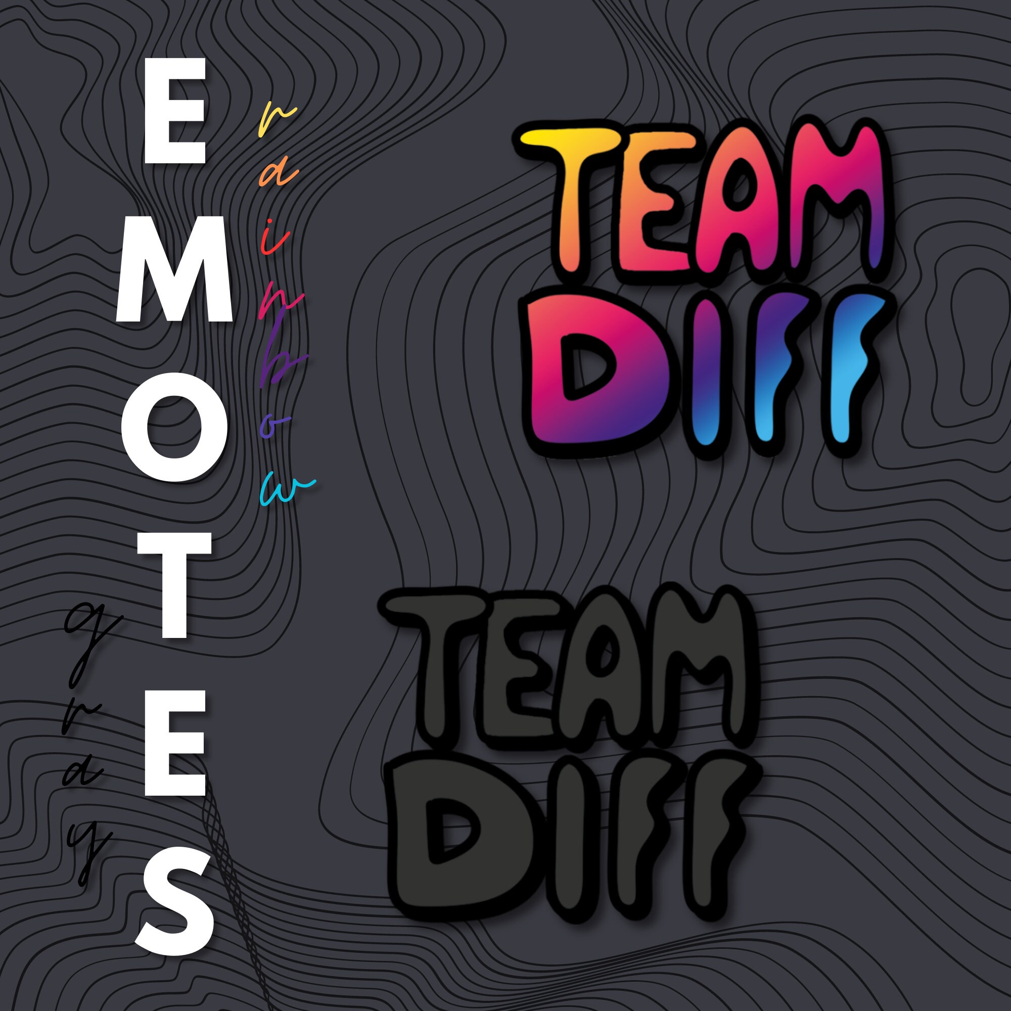 2 Team Diff Emotes - Rainbow & Gray - Etsy
