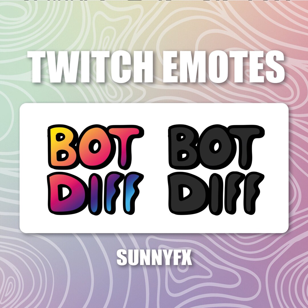 2 Bot Diff Emotes Rainbow & Gray - Etsy