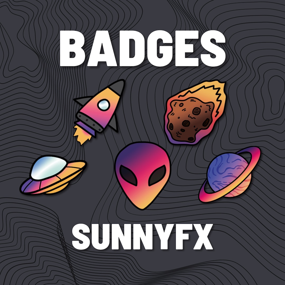 5 Space Badges - Etsy