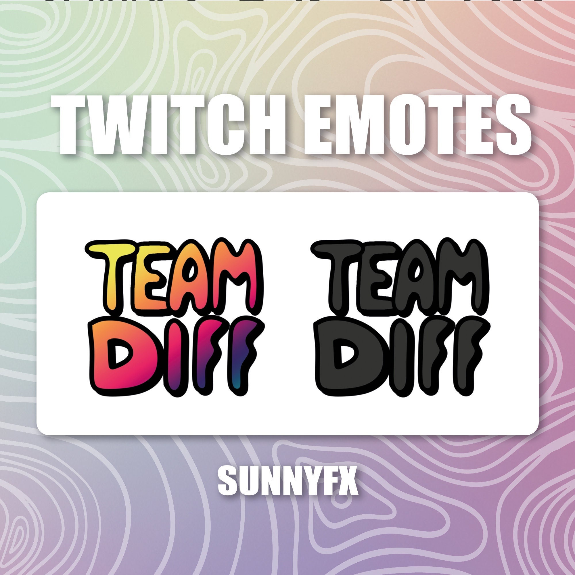 2 Team Diff Emotes Rainbow & Gray - Etsy
