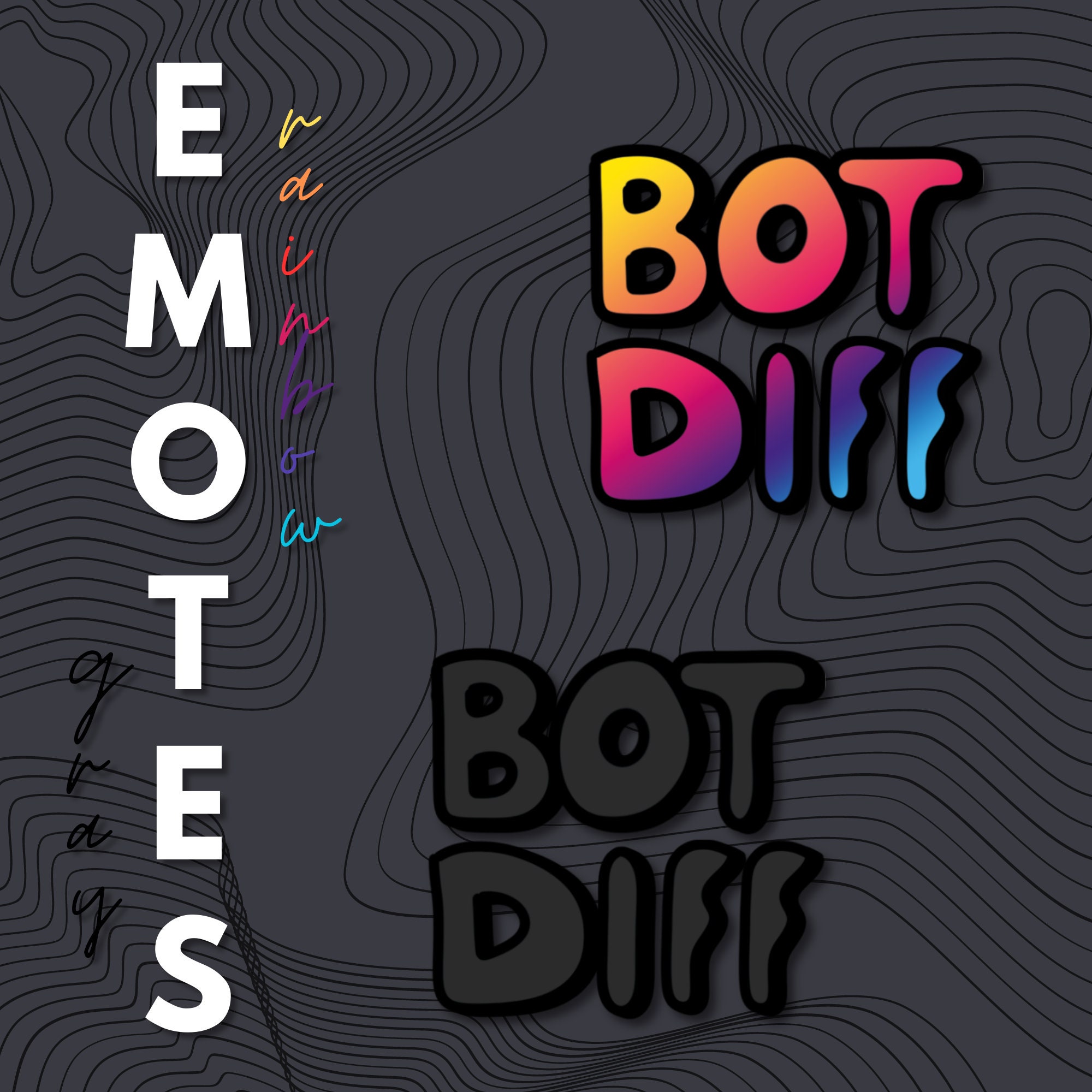 2 Bot Diff Emotes Regenbogen & Grau - Etsy.de