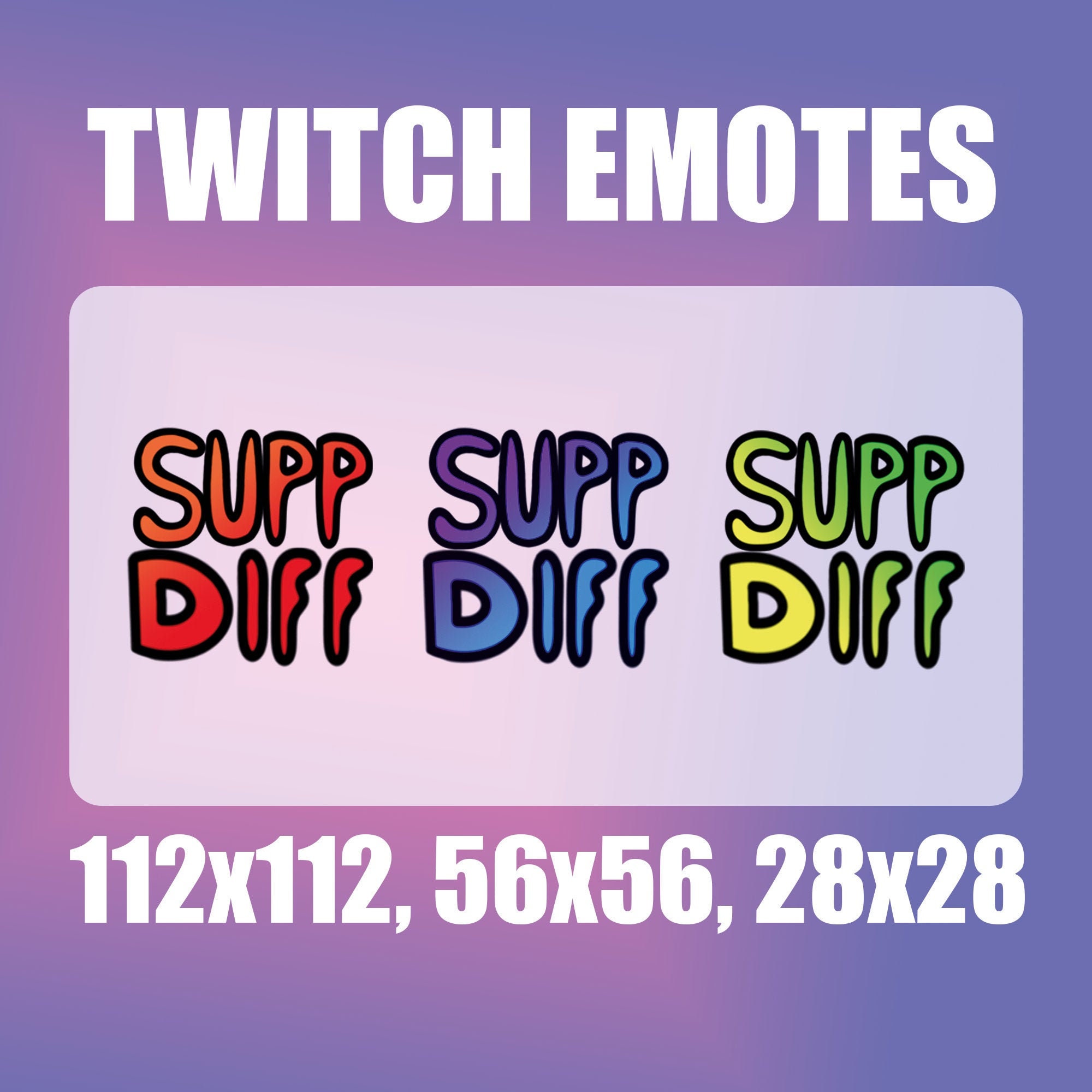 Supp Diff Emotes / Twitch Sub Emotes / Red / Blue / Green - Etsy Finland