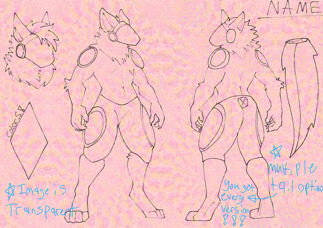 P2U Protogen Reference Sheet Base - Etsy