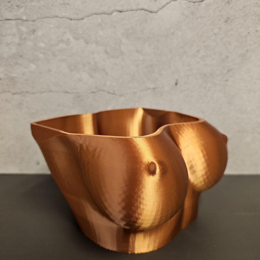 3D Printed Bust Planter – Silk Copper - Torso Planter Pot - Indoor ...