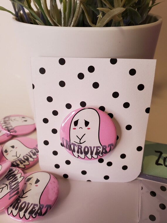 1.25-inch Introvert Badge Shy Ghost Pinback Button - Etsy
