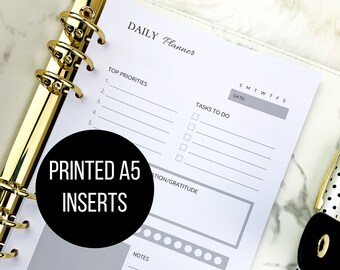 A5 Day on One Page DO1P Printed Planner Inserts With to Do Lists Daily ...