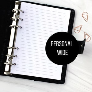 Personal Wide Lined Paper Personal Wide Note Refills - Etsy
