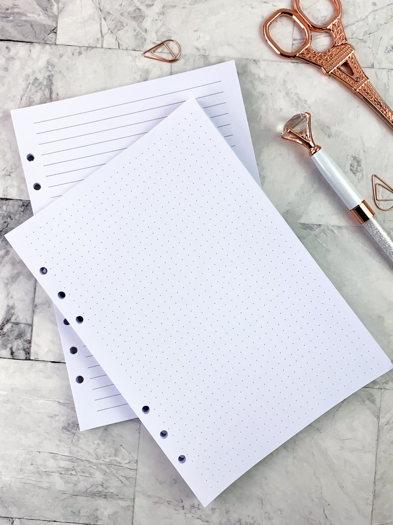 Printed A5 Lined Paper A5 Notes Pages A5 Refill Paper - Etsy