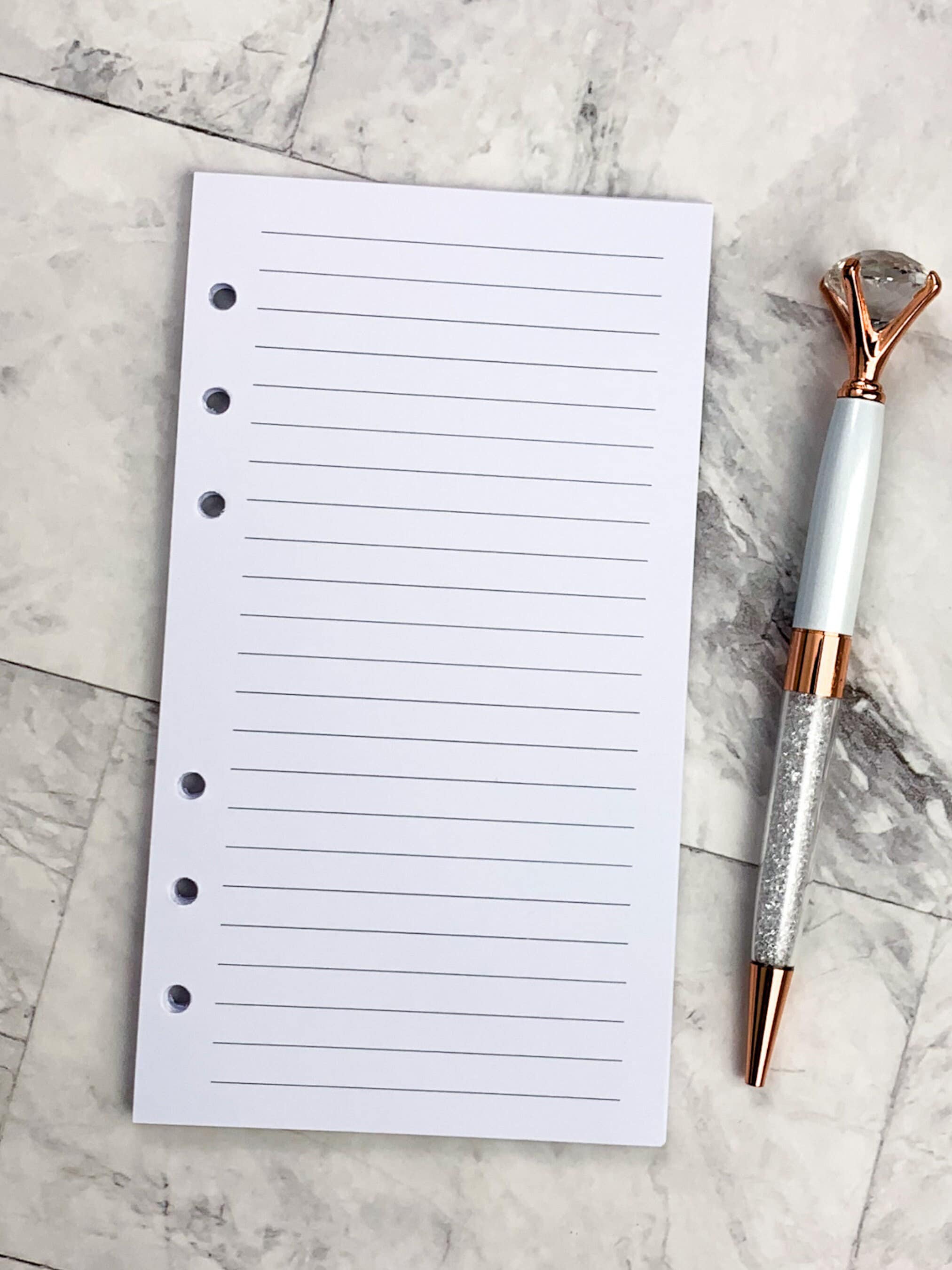 Printed Personal Size Lined Paper Personal Size Refill Paper - Etsy