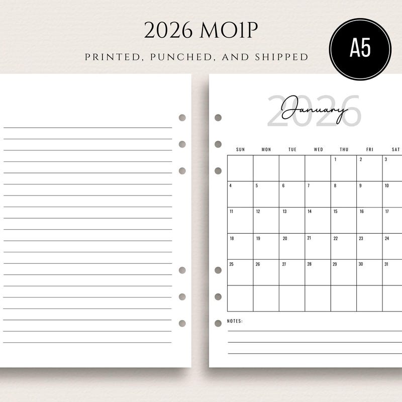 One Page Monthly Insert - Etsy